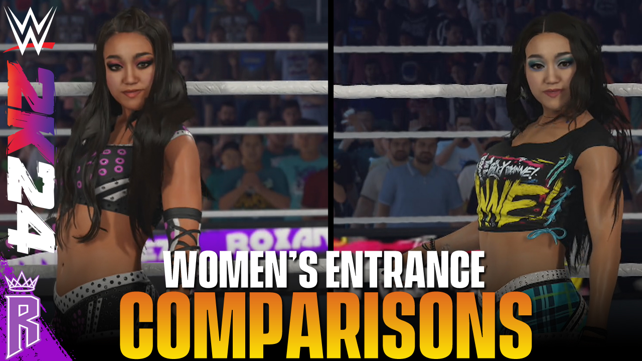 Women's Entrance Comparisons #4: WWE 2K24 - WWE 2K23 #WWE2K24 ...