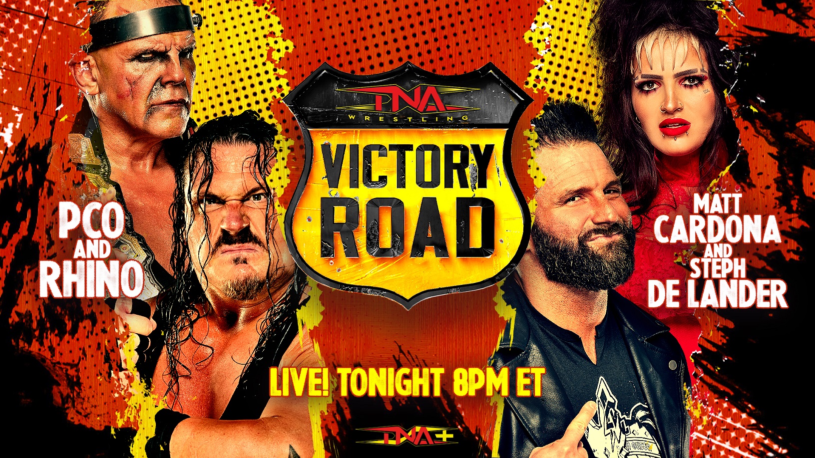 TNA Victory Road PCO & Rhino Vs Matt Cardona & Steph De Lander Match ...