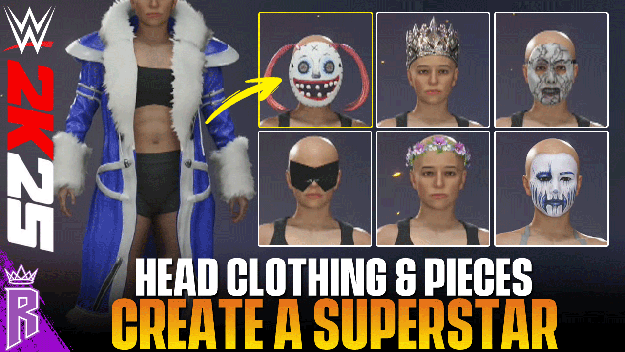 WWE 2K25 Create a Superstar: All Head Clothing & Pieces #WWE2K25 ...